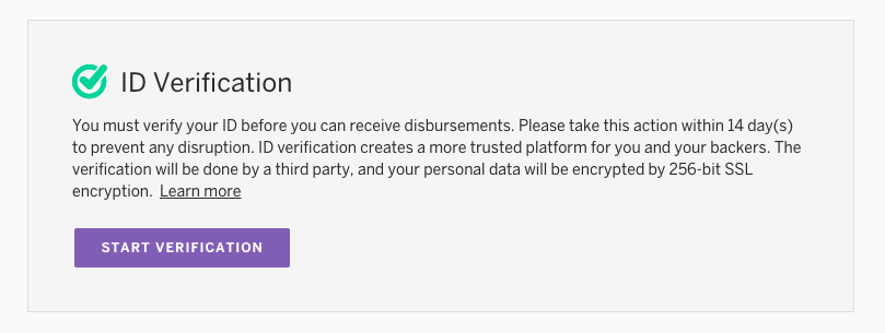 ID Verification and Receiving Funds – Indiegogo Help Center